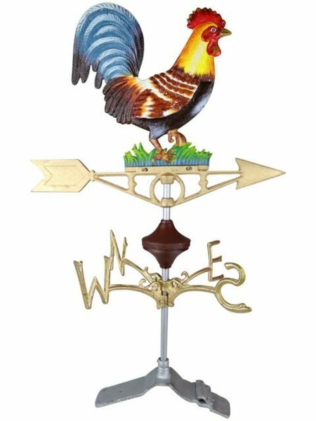 Cockerel Weather Vane Chicken Hen Weathervane Gold Mount Cast Iron 76cm ...