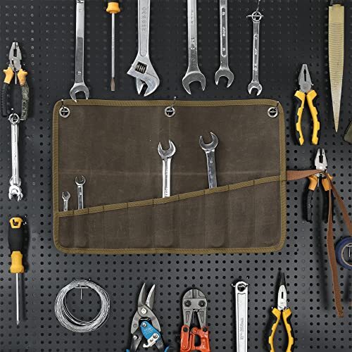 Wrench Roll Up Pouch Heavy Duty 16oz Waxed Canvas Tool Organizer Case ...