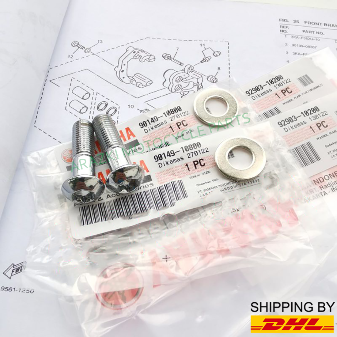 GENUINE NEW YAMAHA RXK135 RXK RX115 RXS SCREW AND PLAIN WASHER F.R ...