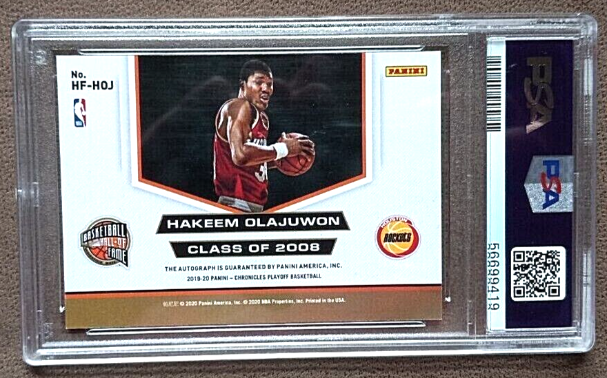 2019-20 Panini Chronicles Hakeem Olajuwon Red Hall Of Fame Auto ~ PSA 8 ...