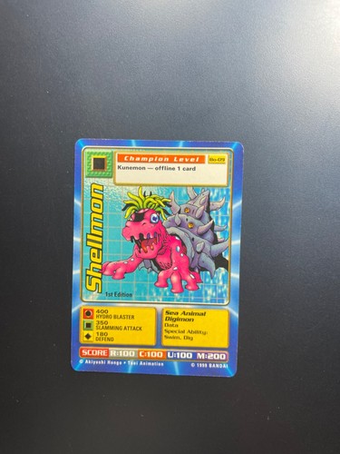 1999 Bandai TCG Digimon Digital Monsters Card - 1st Ed BO-09 Shellmon ...