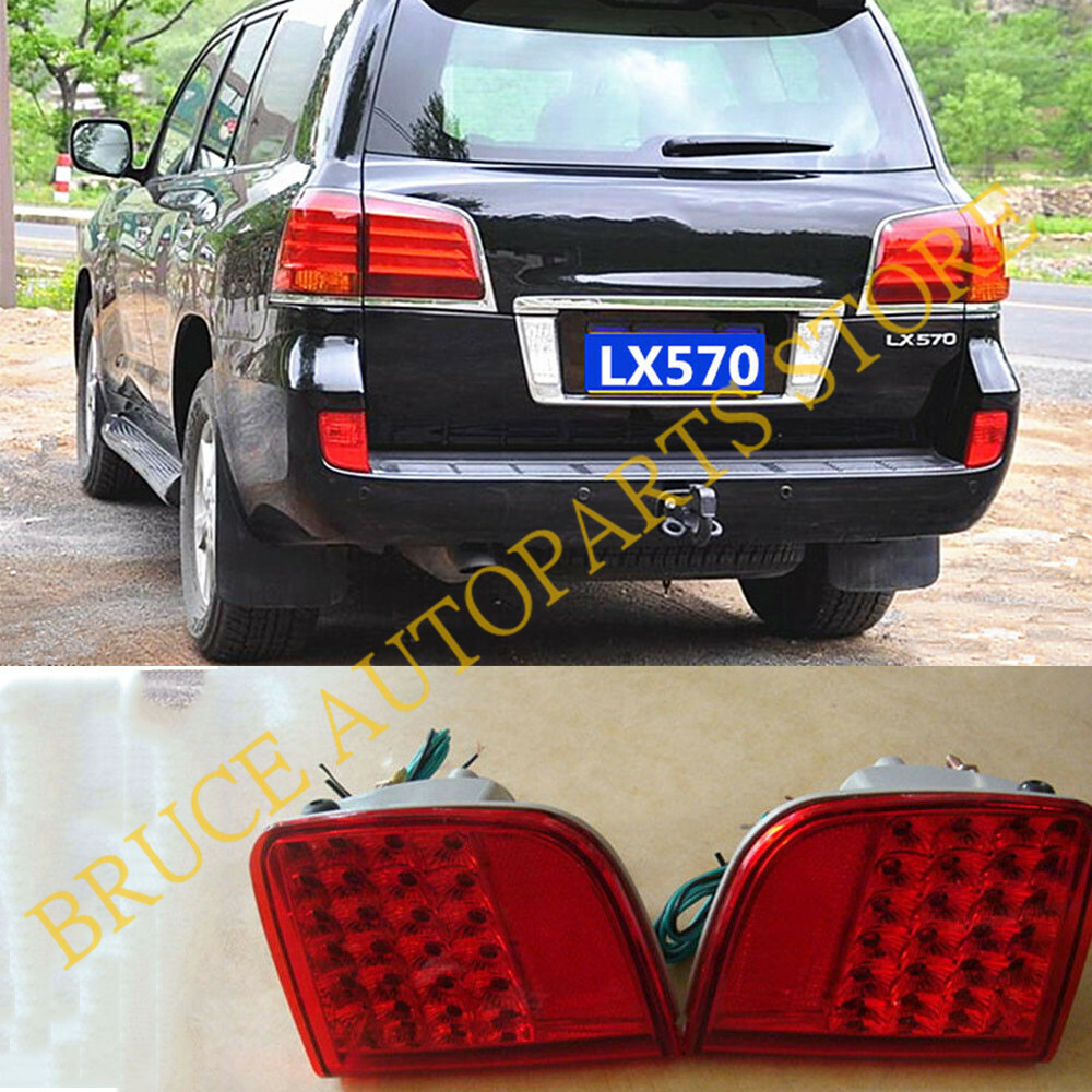 LH+RH 2PCS Rear Bumper LED Lamp Fog Light Assy Refit for Lexus LX570 ...