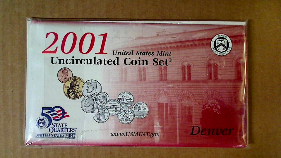 US MINT - 2001 PROOF & UNCIRCULATED COIN SETS ORIGINAL PACKING OCP COA ...