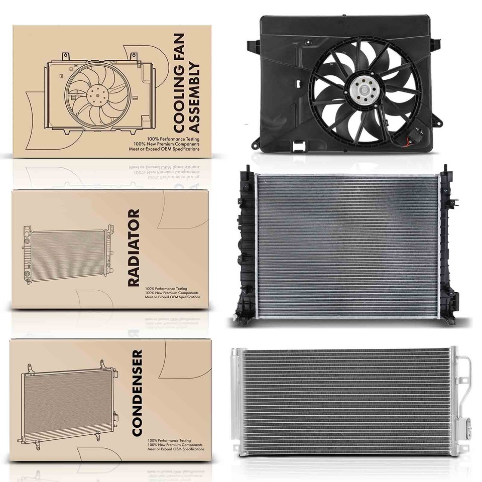 Radiator & AC Condenser & Cooling Fan Assembly for Buick Encore Chevy ...