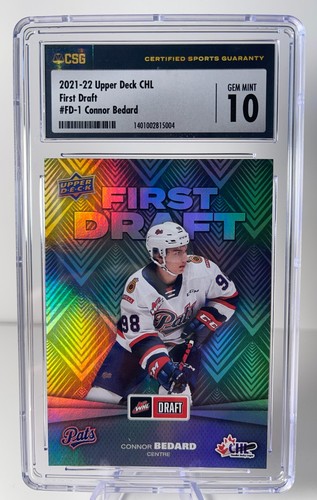 2021 Upper Deck CHL Connor Bedard First Draft CSG 10 GEM Mint #FD1 RC ...