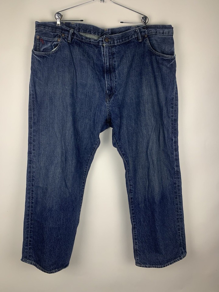 Polo Ralph Lauren Jeans Mens 48x30 Blue Hampton Straight Relaxed Cotton ...