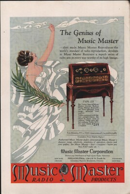 Radio - 1925 - Music Master Products - Vintage Magazine Ad | eBay