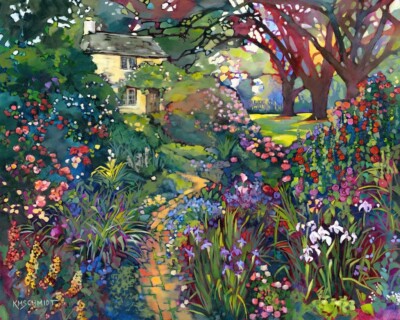 Country Garden, Karen Mathison Schmidt, Wall Art Print Poster 11" x 14 ...