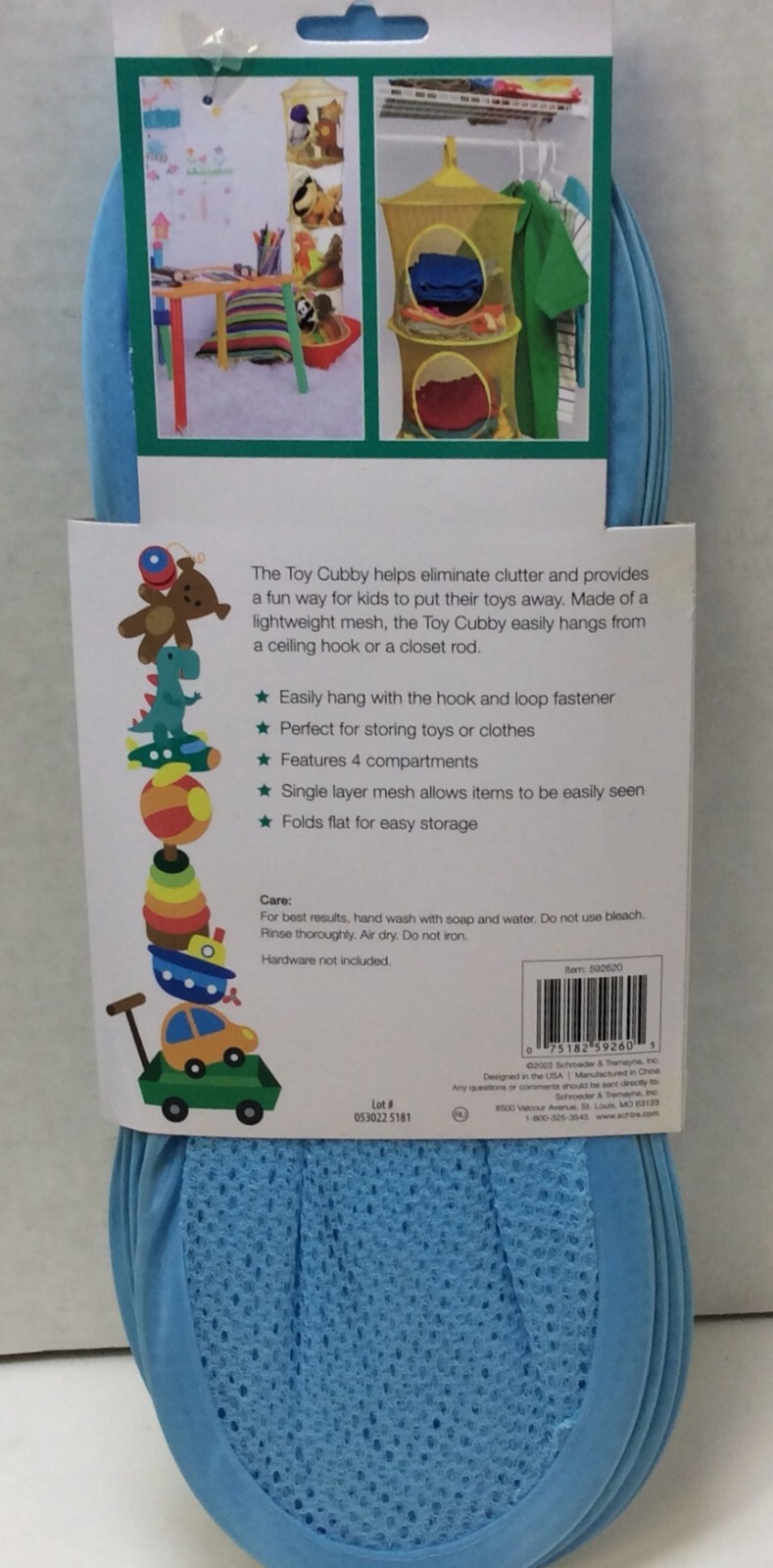 Toy Cubby Organizer For Plush & Toys, Gray, Yellow, Blue Lot of 6, Free ...