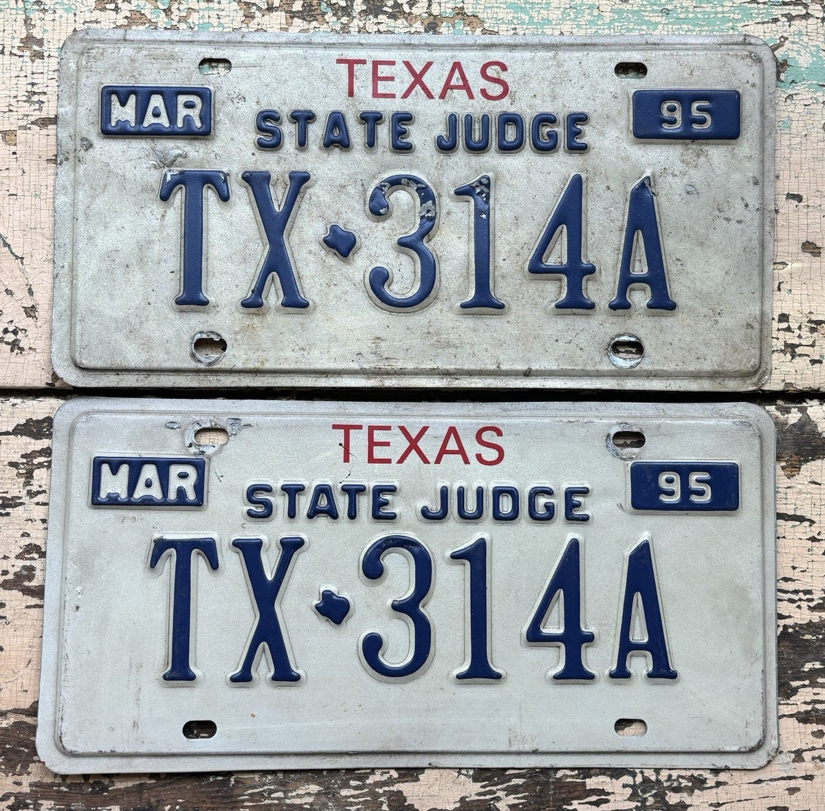 State License Plates Texas Judge