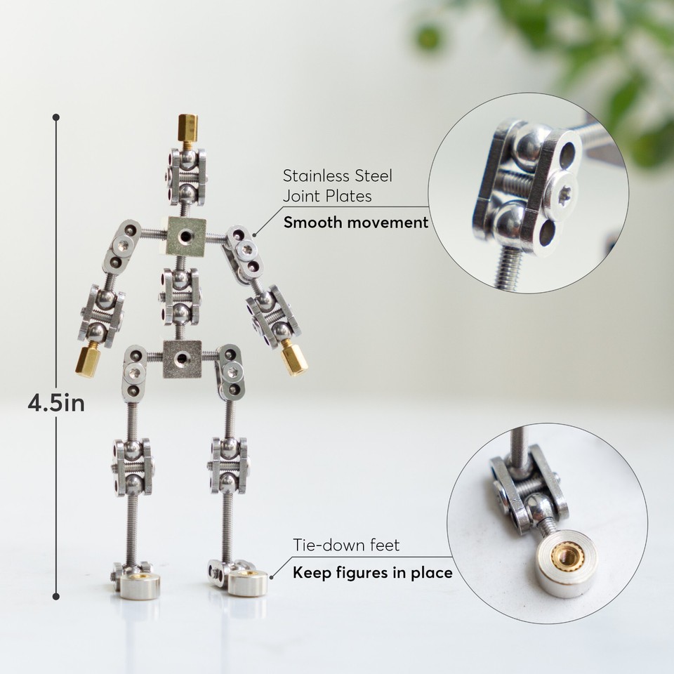 DIY Stainless Steel Human ARMATURE KIT for Studio Stop-Motion Animation ...