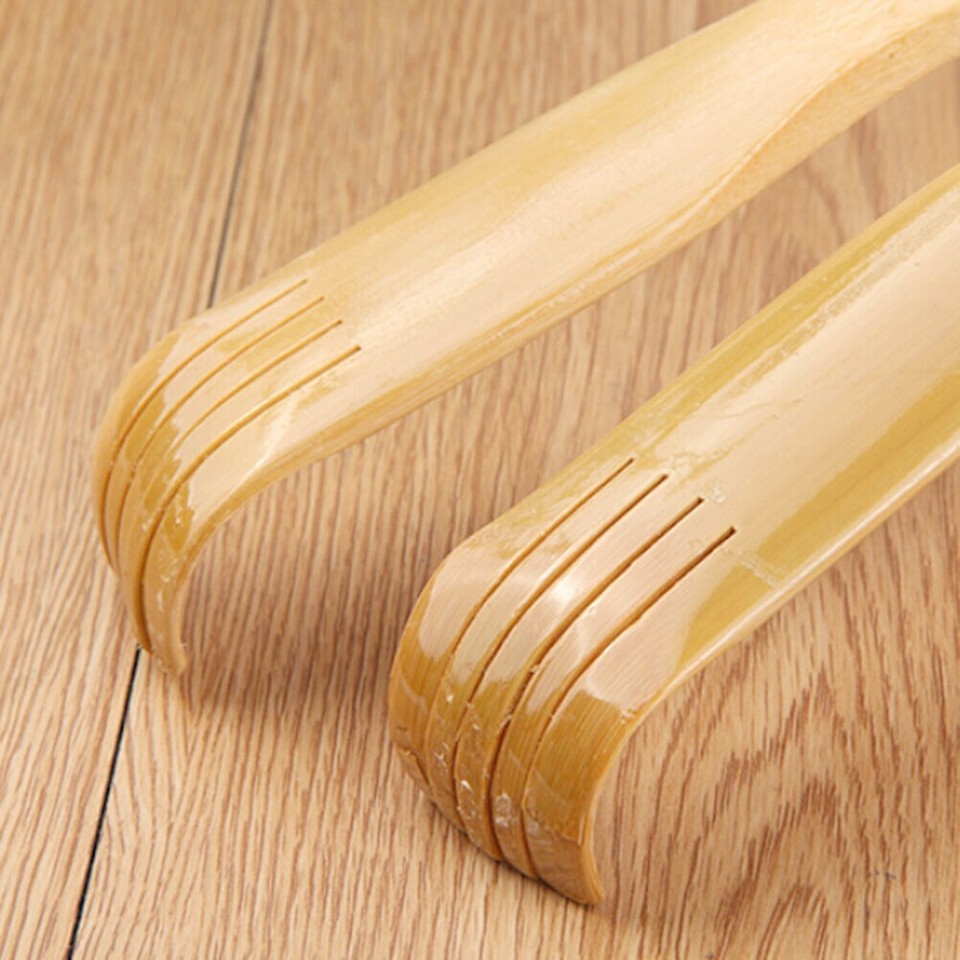 2 pack Bamboo Back Scratcher Massage Rollers Long Reach Therapeutic USA ...