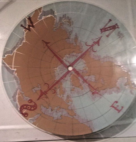 Vintage MCM Compass World Globe Map Nautical Ceiling Light Glass Shade ...