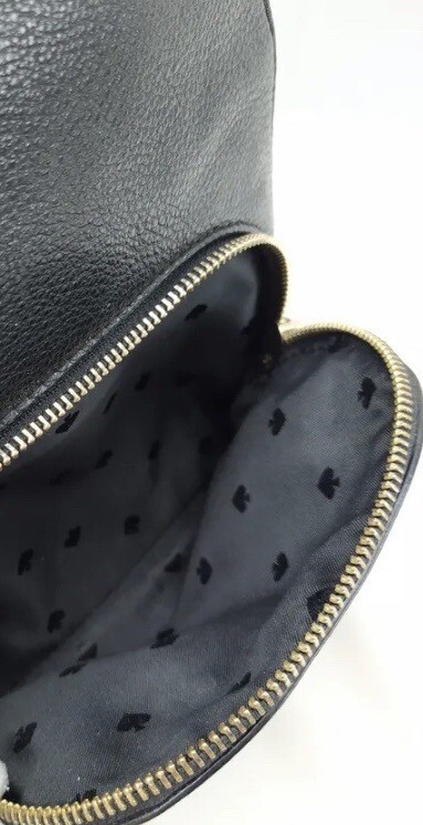 Kate Spade New York Black Pebbled Leather Zipper Pocket Closure ...