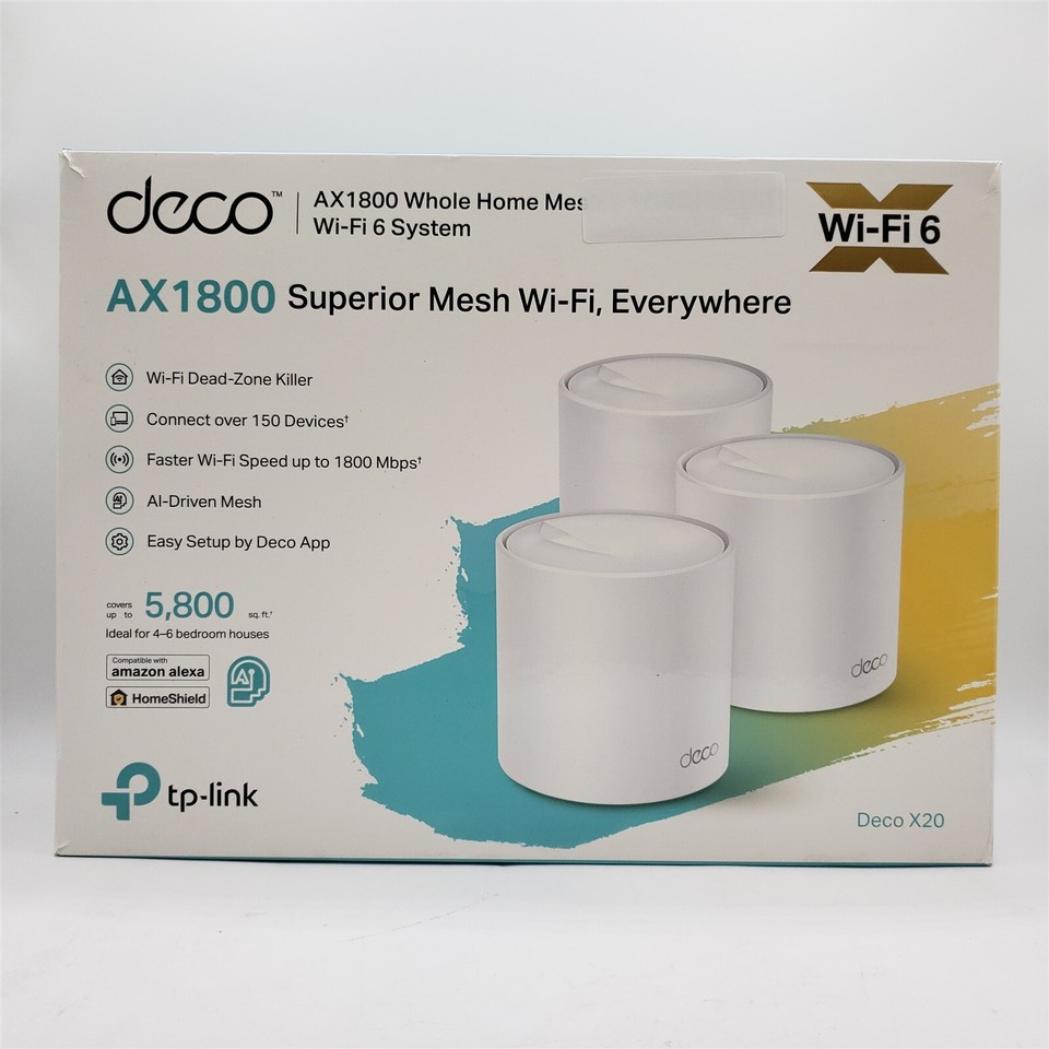 TP-Link Deco WiFi 6 Mesh System(Deco X20) - Covers up to 5800 Sq.Ft. (3 ...