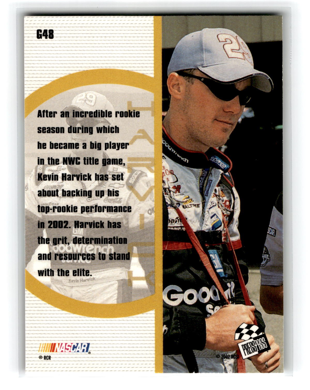 2002 Press Pass Optima #G48 Kevin Harvick Young Guns 202428 | eBay