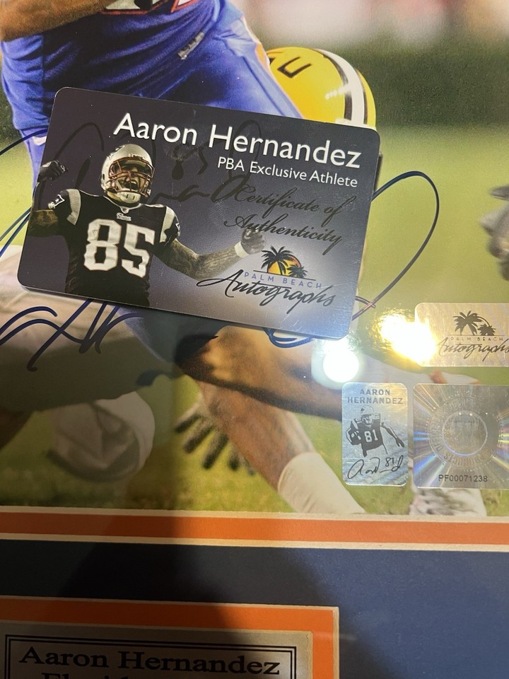 Aaron Hernandez Signed 8x10 COA Florida Gators Rare!! Palm Beach New ...