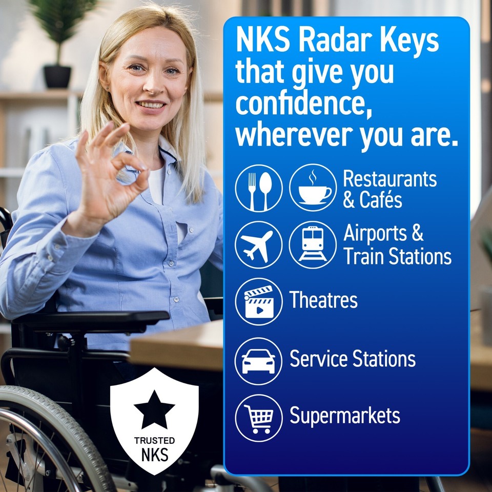 NKS RADAR KEY Disabled Toilet Bathroom Door Access Braille Easy Turn ...