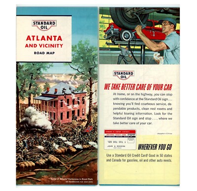 Vintage 1964 Atlanta, Georgia Road Map – Std. Oil of Kentucky (KYSO) | eBay