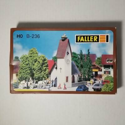 Vintage FALLER B-236 HO Scale Model VILLAGE CHURCH Made in Germany | eBay