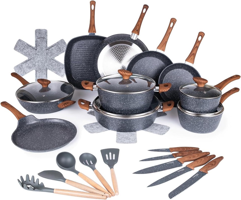 Marble Cookware Collection: Frying Pans, Woks, Sauté Pans, and ...