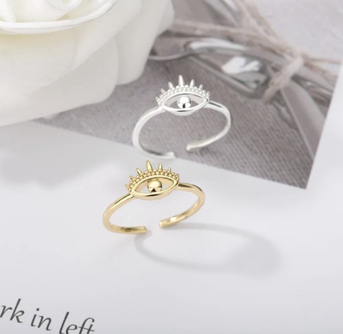 Women's Jewelry Gold Or Silver Color Evil Eye Adjustable Ring TK8-9 | eBay