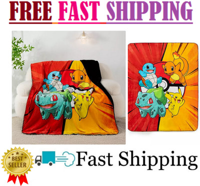 Pokemon "Battle Burst" 50" x 60" Cloud/ Faux Fur Throw. Pokemon throw ...