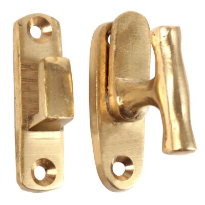 CABINET THUMBTURN LATCH Solid Brass Showcase Cupboard Door Keeper Catch ...