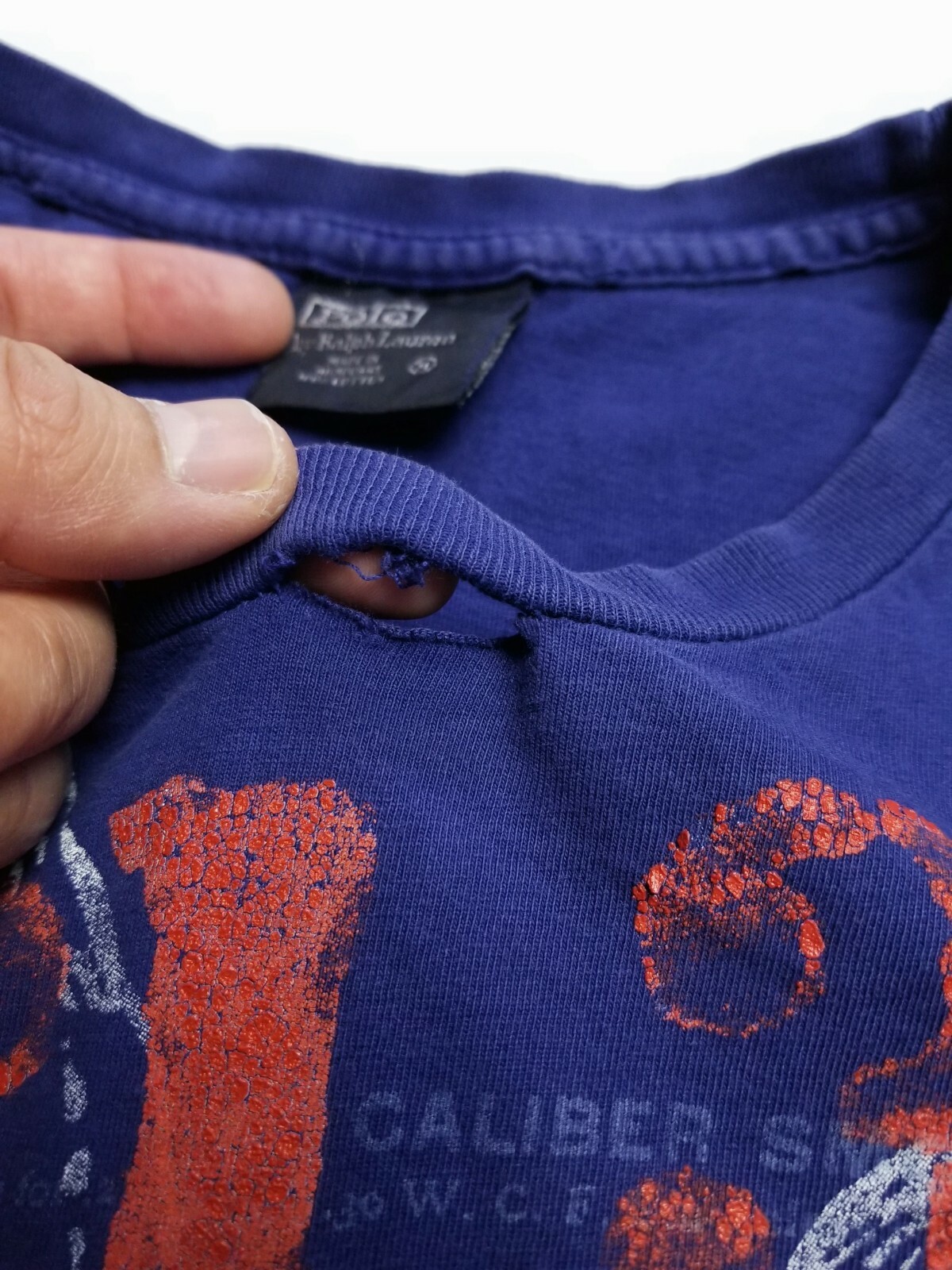 Polo Ralph Lauren Distressed T-Shirt Blue Mens M Shotgun Duck Sporting ...