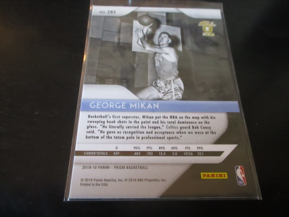 GEORGE MIKAN (minneapolis lakers) 2018 panini PRIZM card #285 mint | eBay