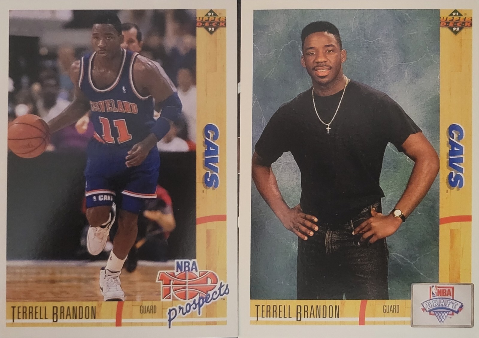 (2)1991-92 Upper Deck #6 ƹ Top 10 Prospects Terrell Brandon RC NM+ ...