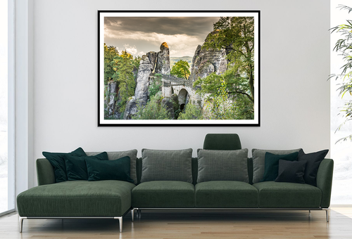 View of Bastei Bridge In Germany Print Premium Poster High Quality ...