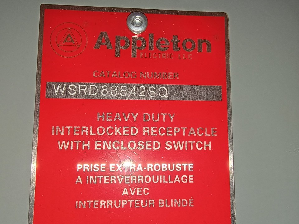 Appleton WSRD63542SQ 60A, 3 Pole, Not Fusible, Type 12, with WRDK6034 ...
