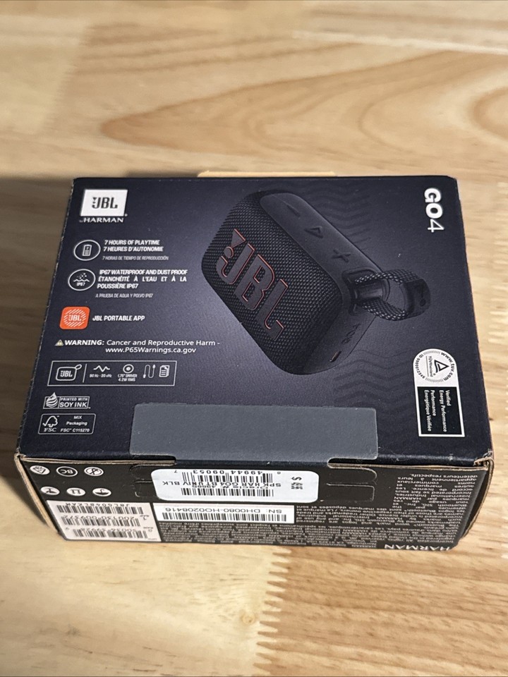 JBL GO4 Portable Wireless Bluetooth Speaker - Waterproof - Black | eBay