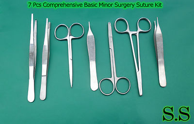 7 PCS COMPREHENSIVE BASIC MINOR SURGERY SUTURE SET KIT SURGICAL INSTRUM ...