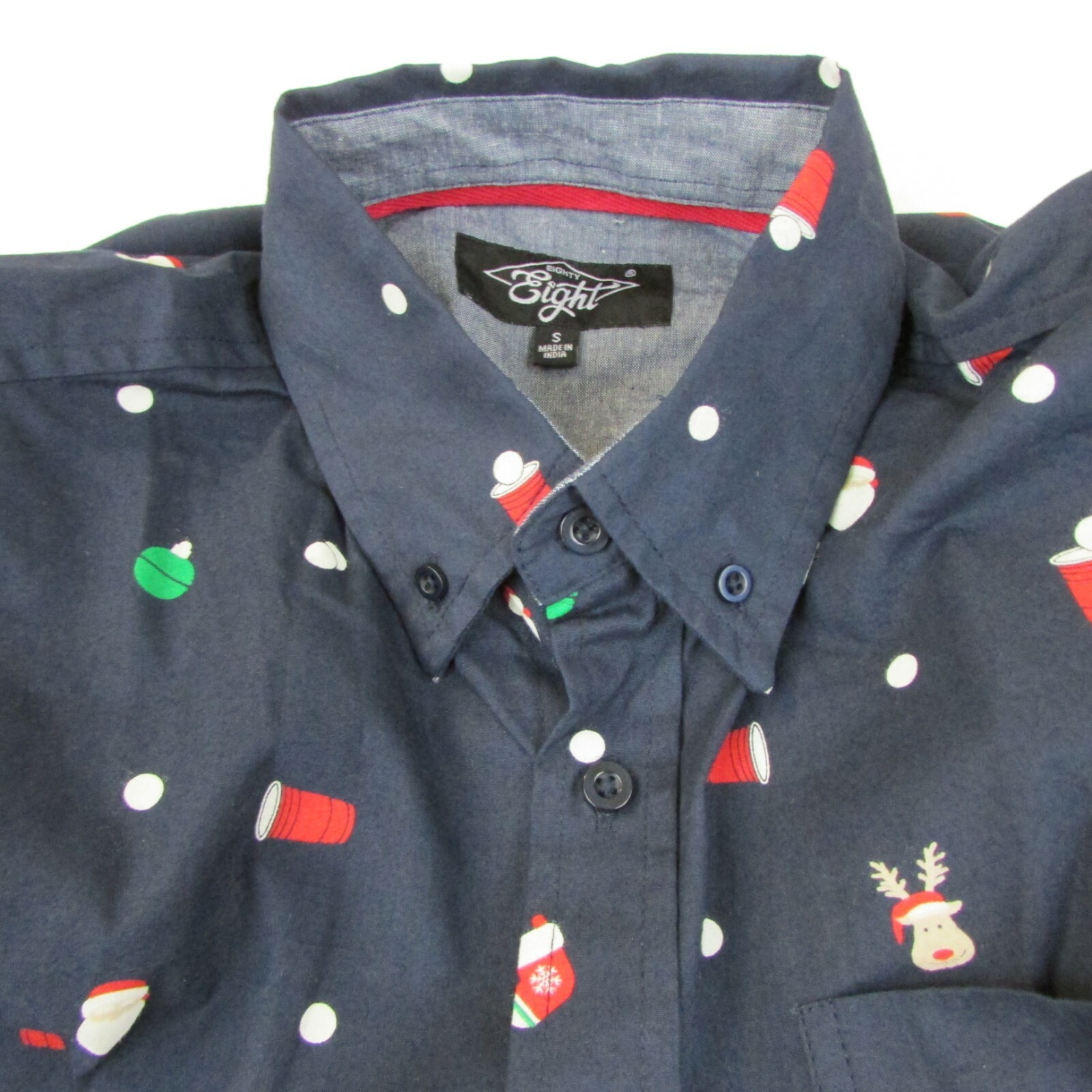 Eighty Eight Christmas Button Up Shirt Men's Long Sleeve Shirt Reindeer ...