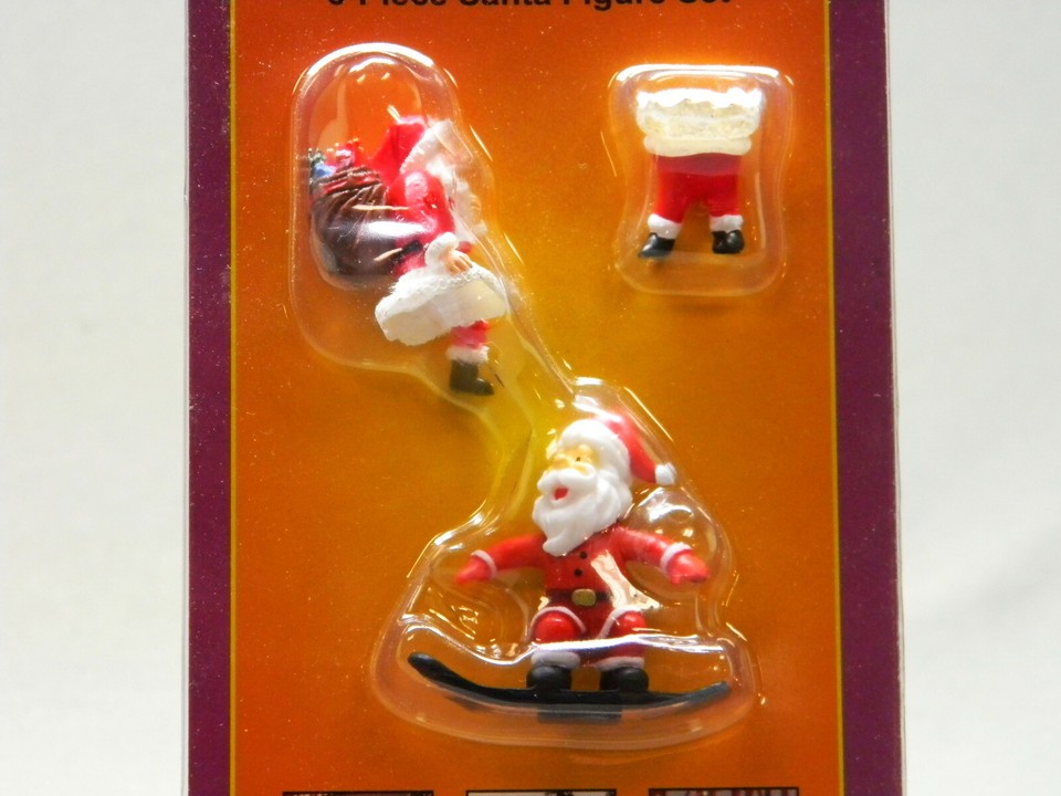 MTH RAIL KING SANTA CLAUS FIGURES 3 PACK O GAUGE people christmas snow ...