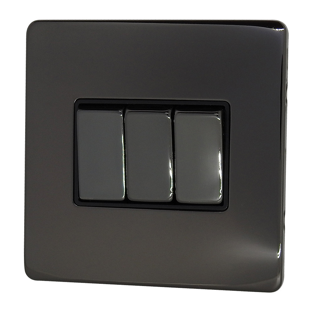 Black Nickel Screwless Light Switch, USB Plug Sockets, Dimmer & Cooker ...