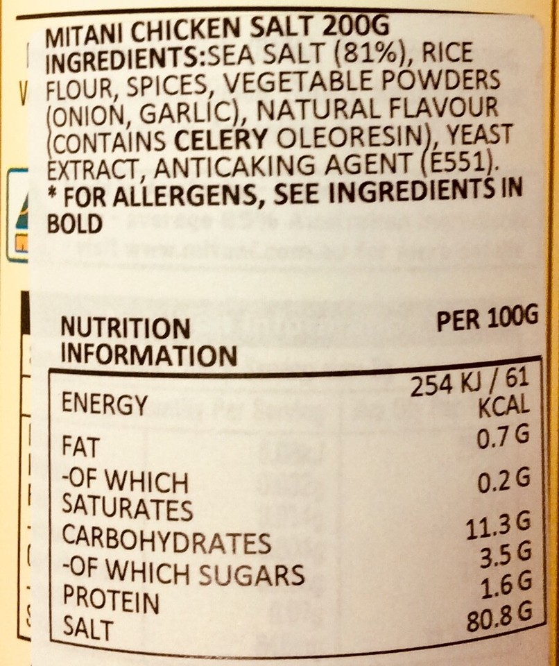 ONE Large Tub of Mitani Chicken Salt 200g Australian BBQ Seasoning | eBay