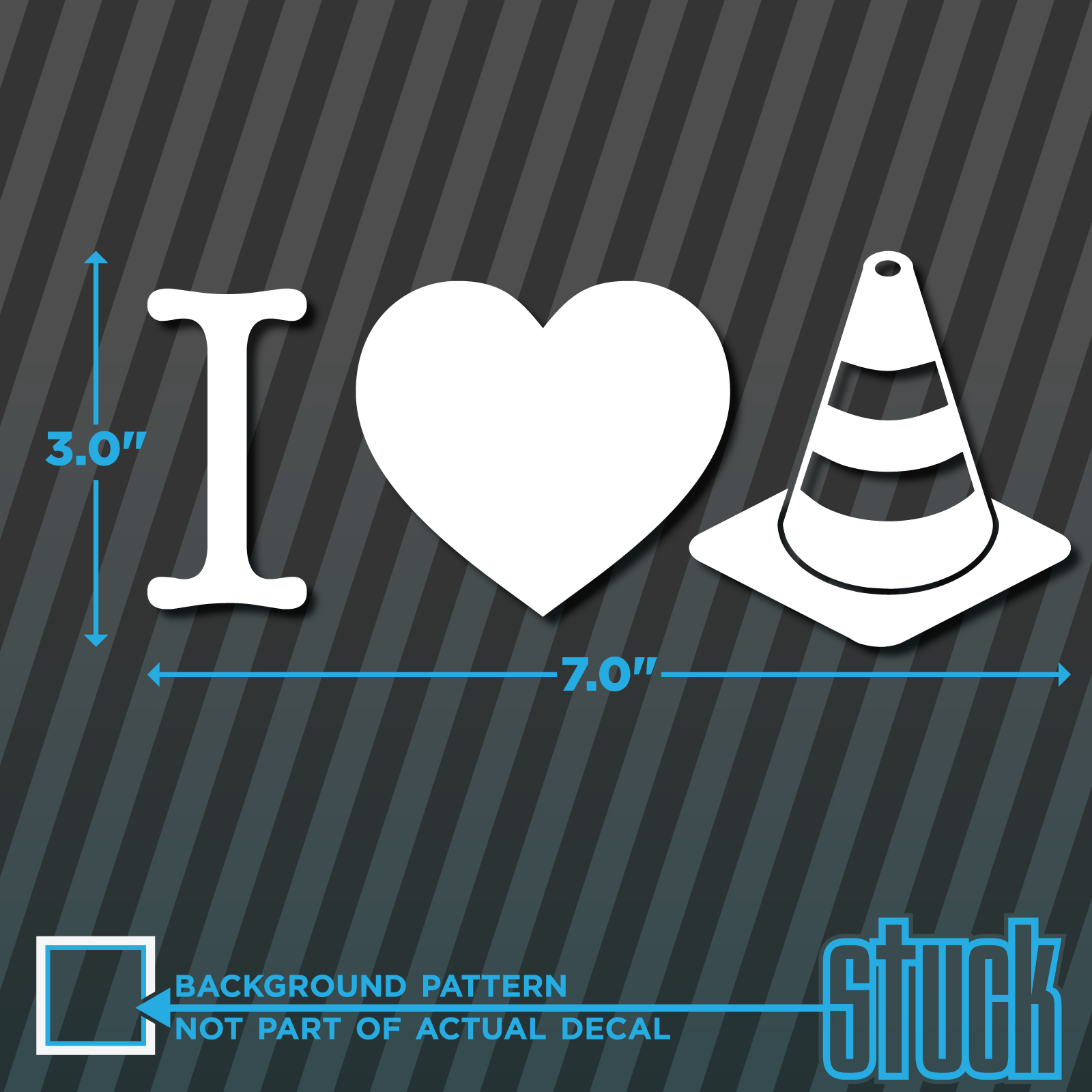 I love Cones - vinyl decal sticker SCCA race heart autocross track ...