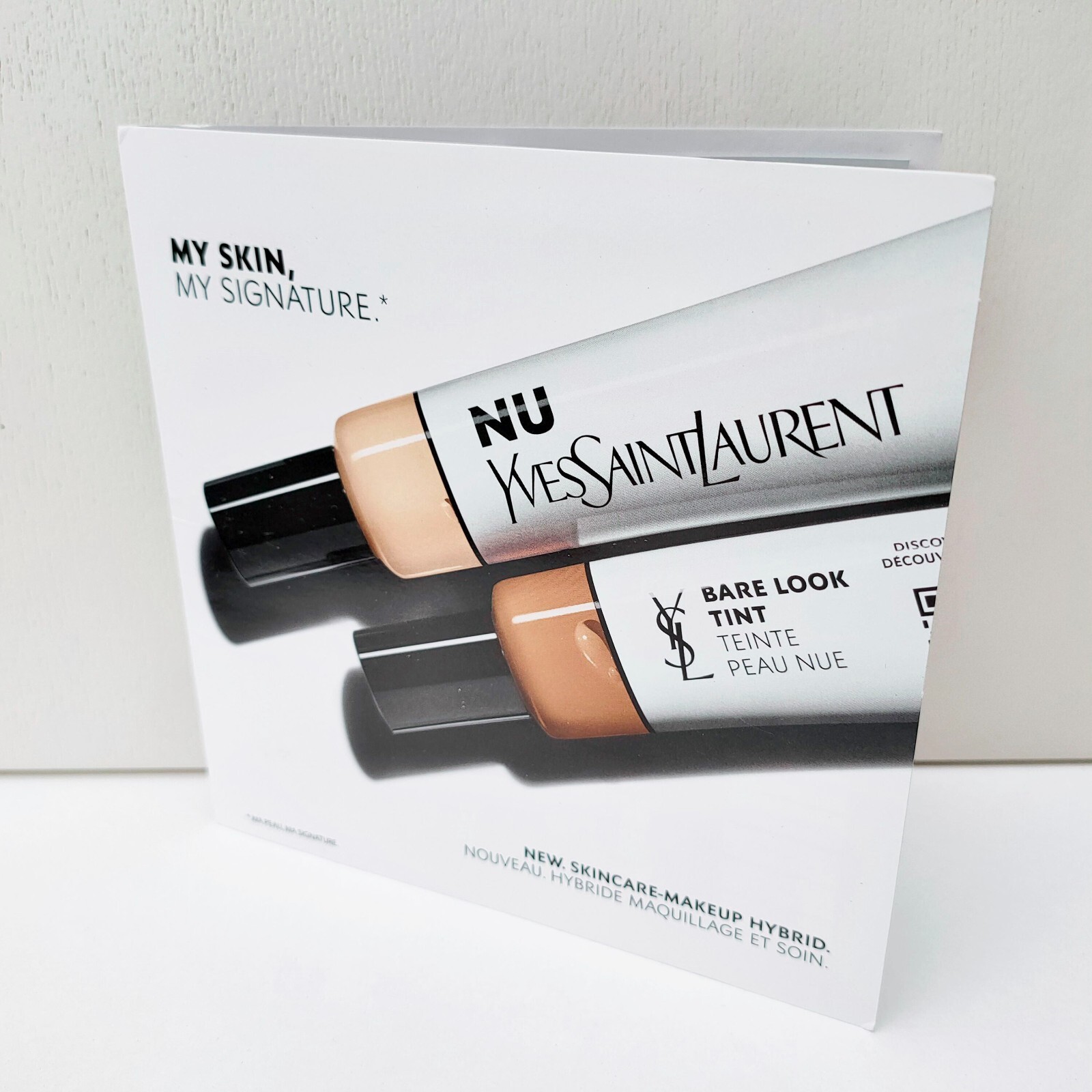 YSL Nu Bare Look Tint Skin Tint Dewy Foundation, 4 Shades Sample Card ...