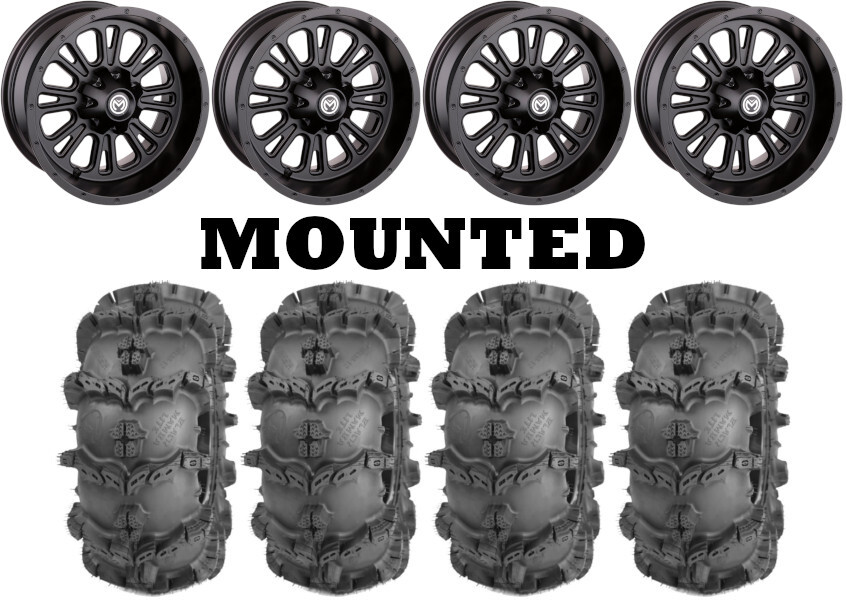 Kit 4 Interco Black Mamba Lite Tires 30x8.5-12 on Moose 399X Matte ...