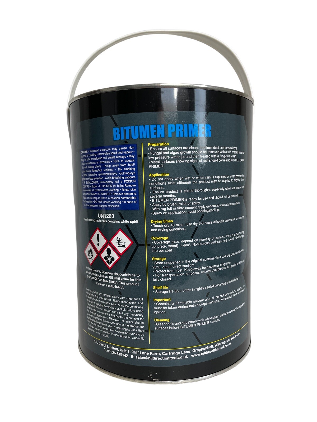 Black Bitumen Primer and Sealer cold applied for porous surfaces 5L Njl ...