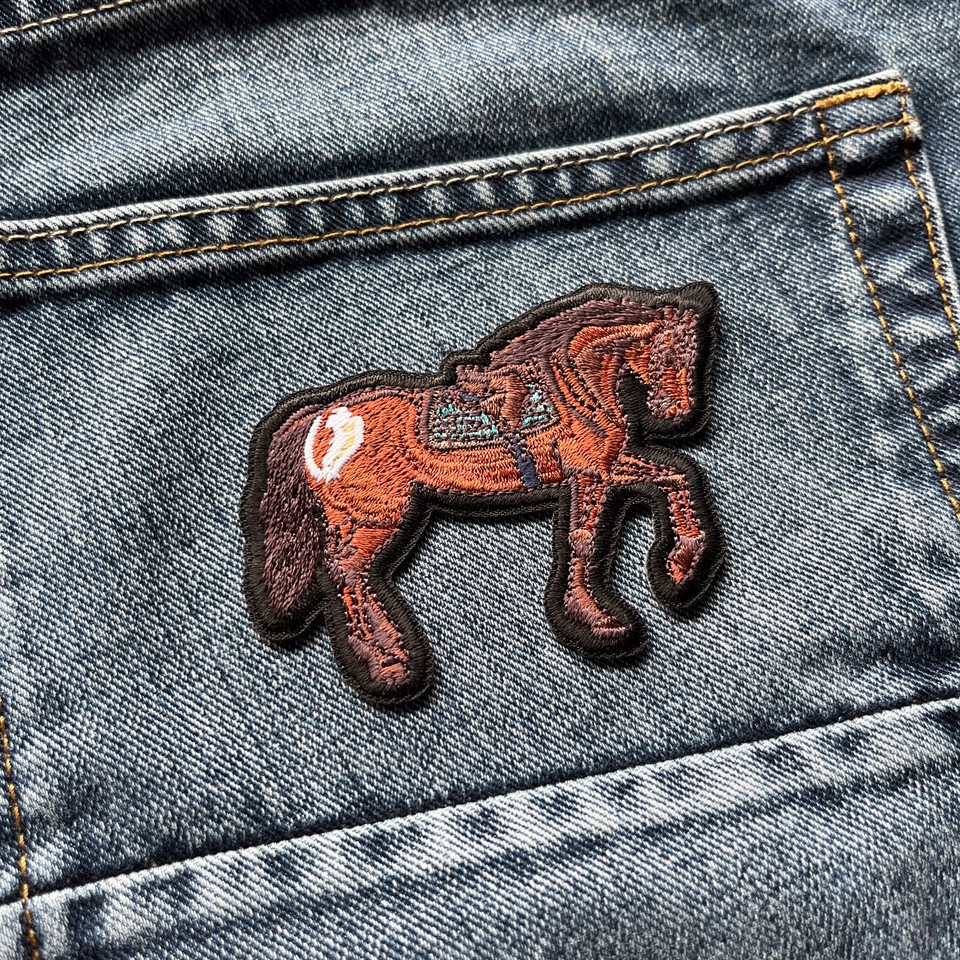 Embroidered Brown Horse Sew or Iron on Patch Biker Patch | eBay UK