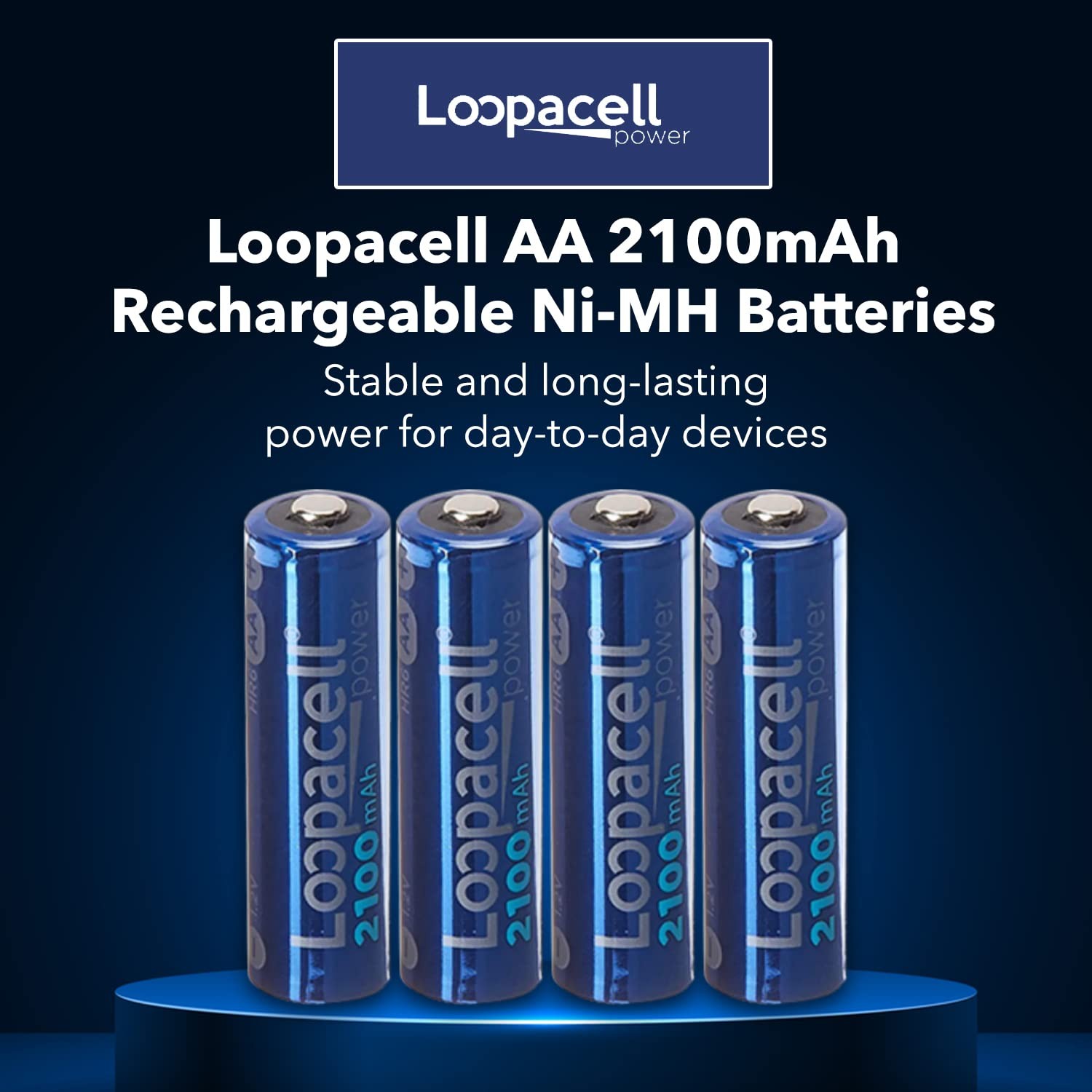 AA 2100mAh Rechargeable Precharged Ni-MH 1.2V Loopacell Batteries X 16 ...