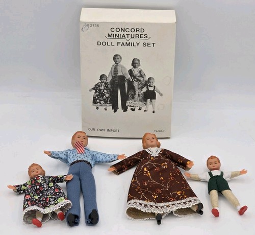 Vintage 1970's Concord Miniature Doll House Family Set In Original Box ...