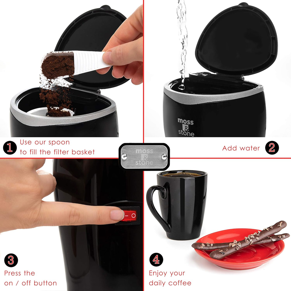 Mini Drip Coffee Maker with Mug, Small Coffee Pot with Coffee Cup, One ...