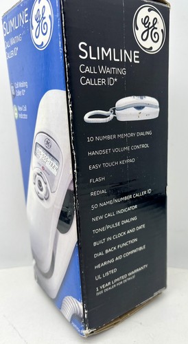 GE Slimline Corded Phone (White) Desk & Wall Mountable, Redial/Flash ...