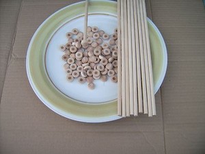 50x 1/4" wooden toy wheel axle cap + 10x dowel rods, Birch Hardwood ...