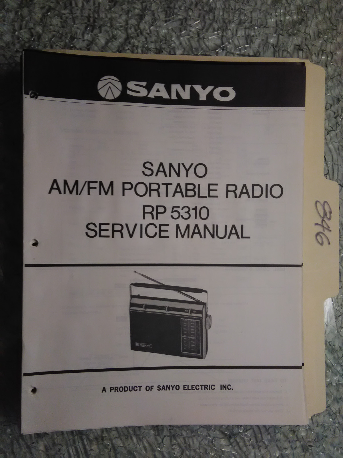 Sanyo RP 5310 service manual original repair book am/fm radio portable ...
